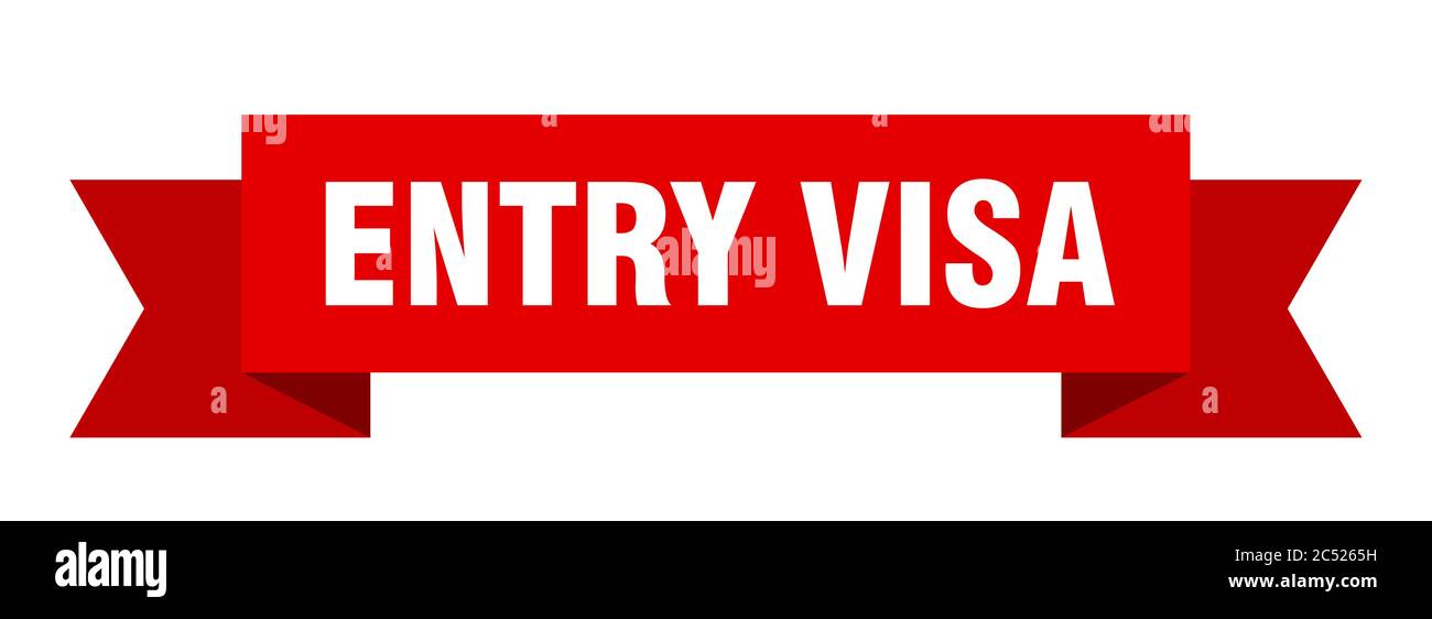 entry visa ribbon. entry visa isolated band sign. entry visa banner ...