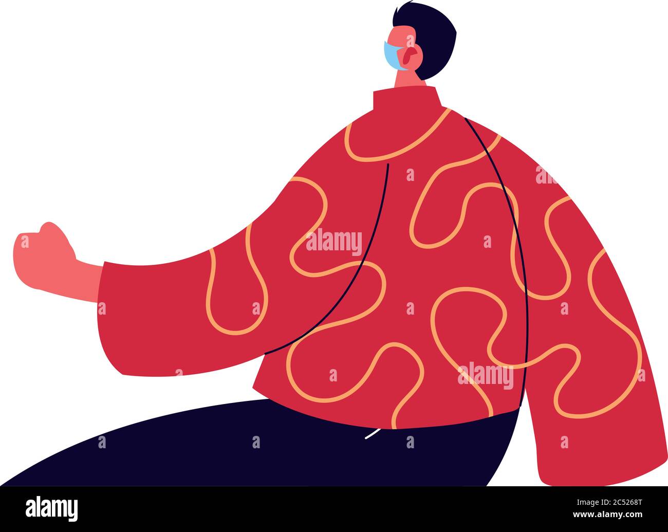 man with mask standing looking vector illustration desing Stock Vector ...