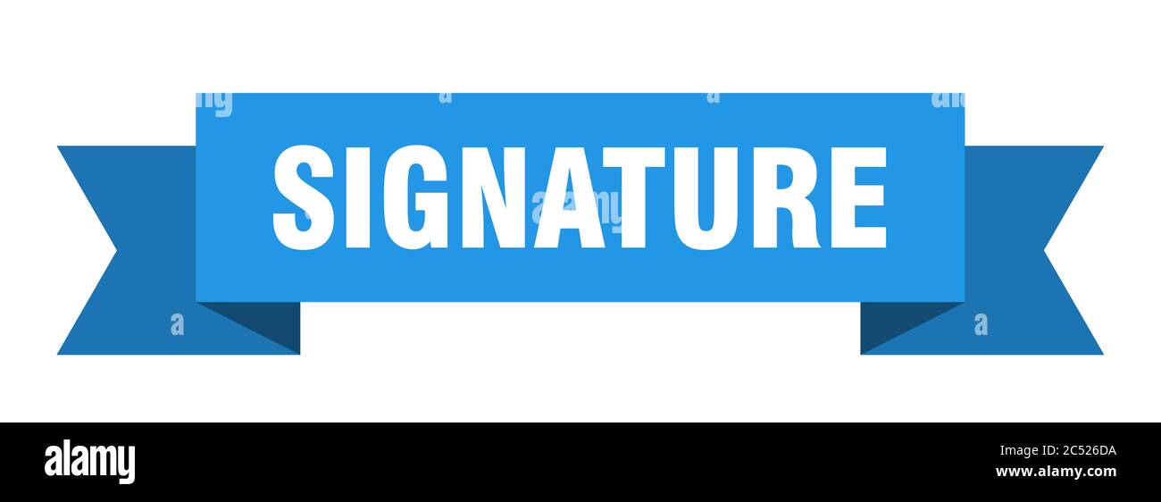 signature ribbon. signature isolated band sign. signature banner Stock ...