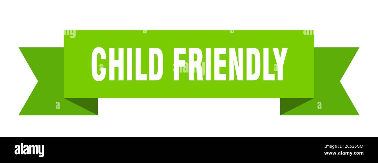 child friendly ribbon. child friendly isolated band sign. child ...