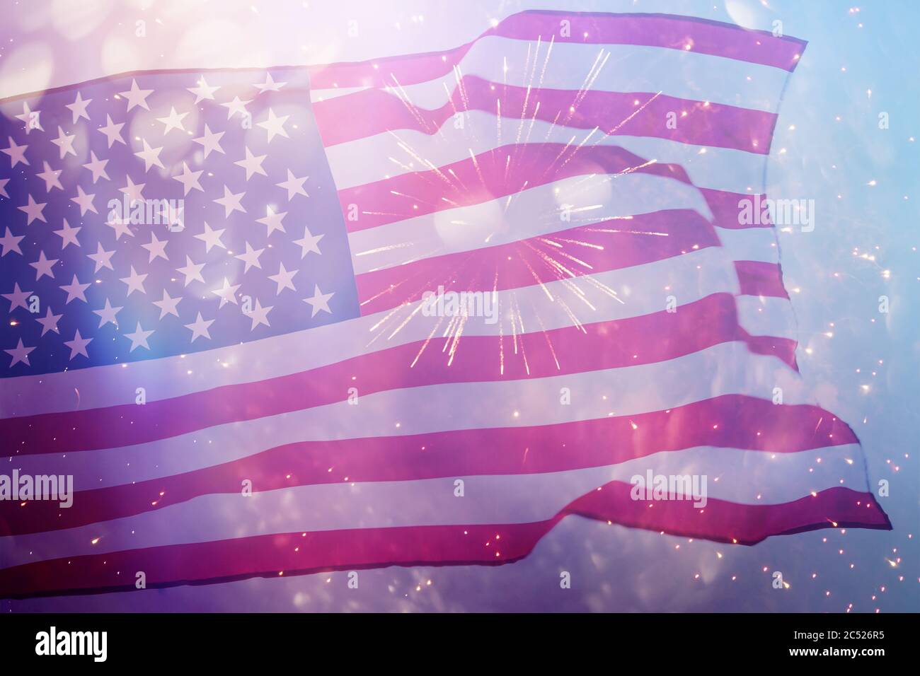 Celebrating Independence Day. United States of America USA flag with ...