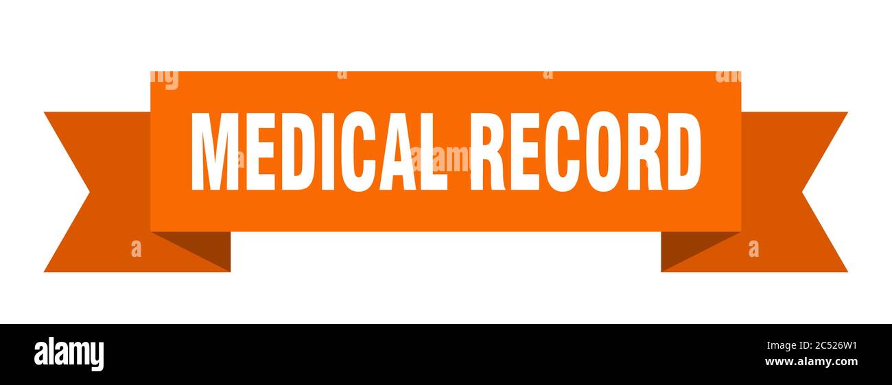medical record ribbon. medical record isolated band sign. medical ...