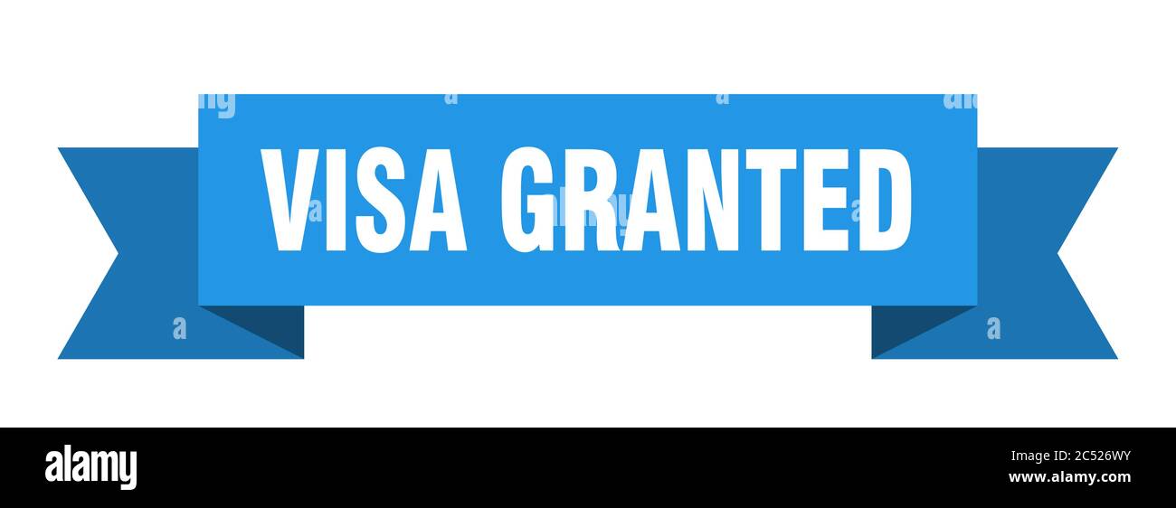 visa granted ribbon. visa granted isolated band sign. visa granted ...
