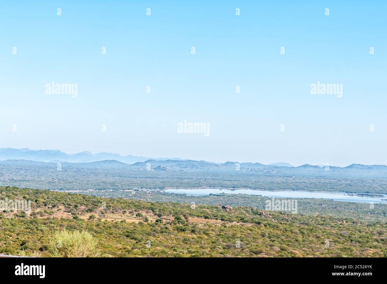 The Calueque Dam in Angola is visible from road C46 in Namibia Stock ...