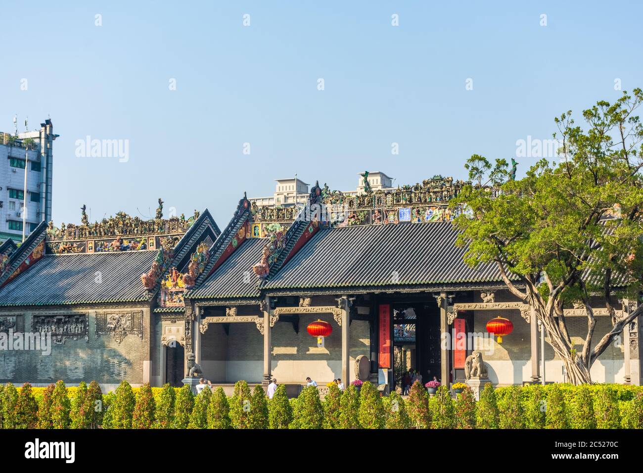 Colorful architecture of the Chen Clan Ancestral Hall in Guangzhou, Guangdong, China Stock Photo ...