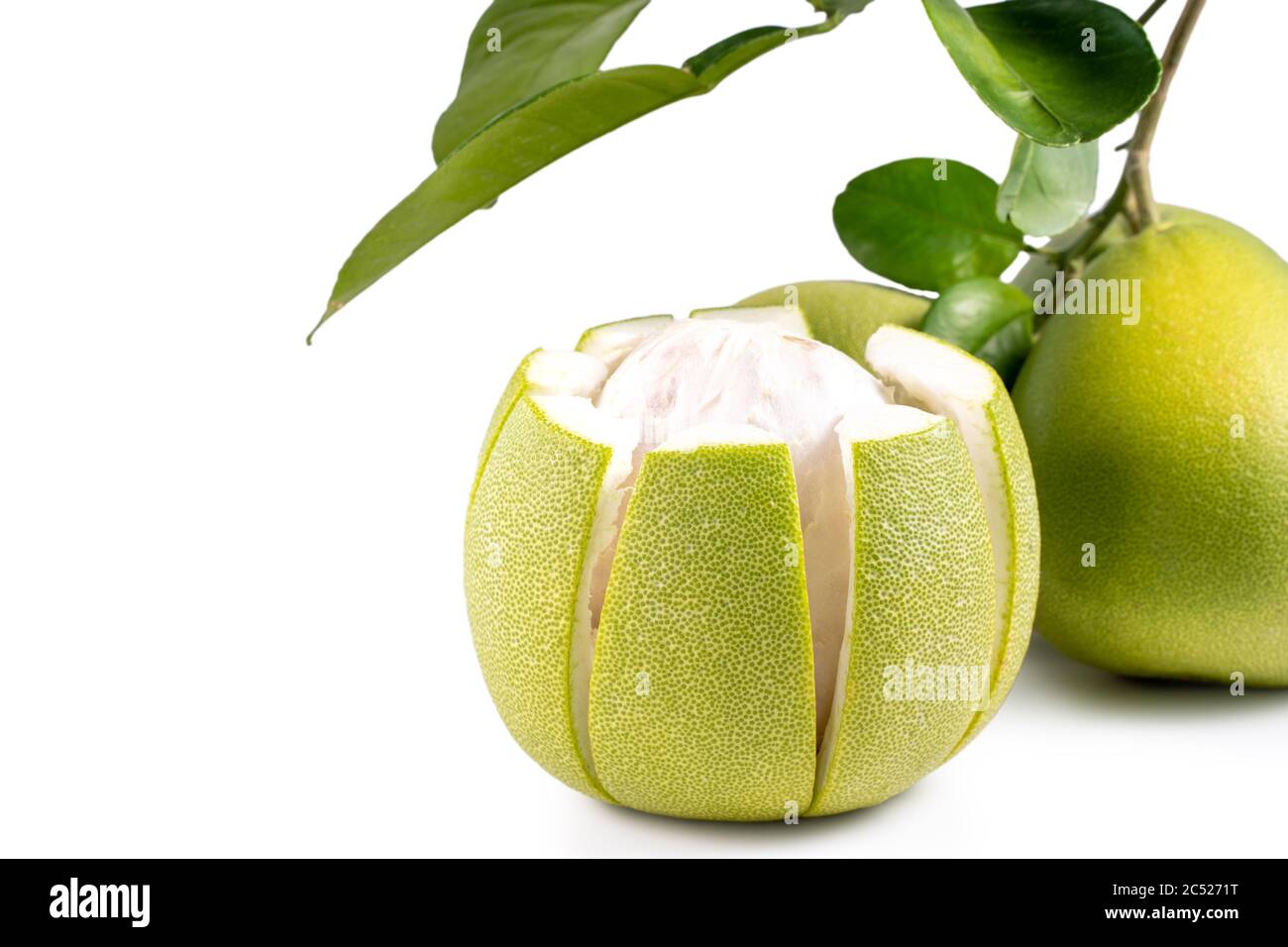 Fresh pomelo, pummelo, grapefruit, shaddock isolated on white ...