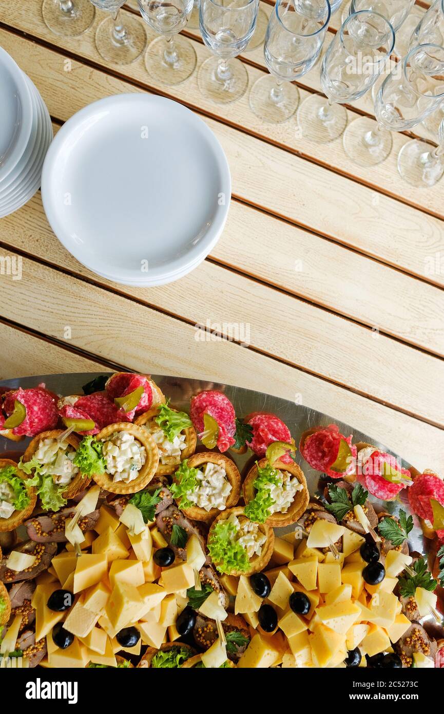 Summer buffet top view hi-res stock photography and images - Alamy