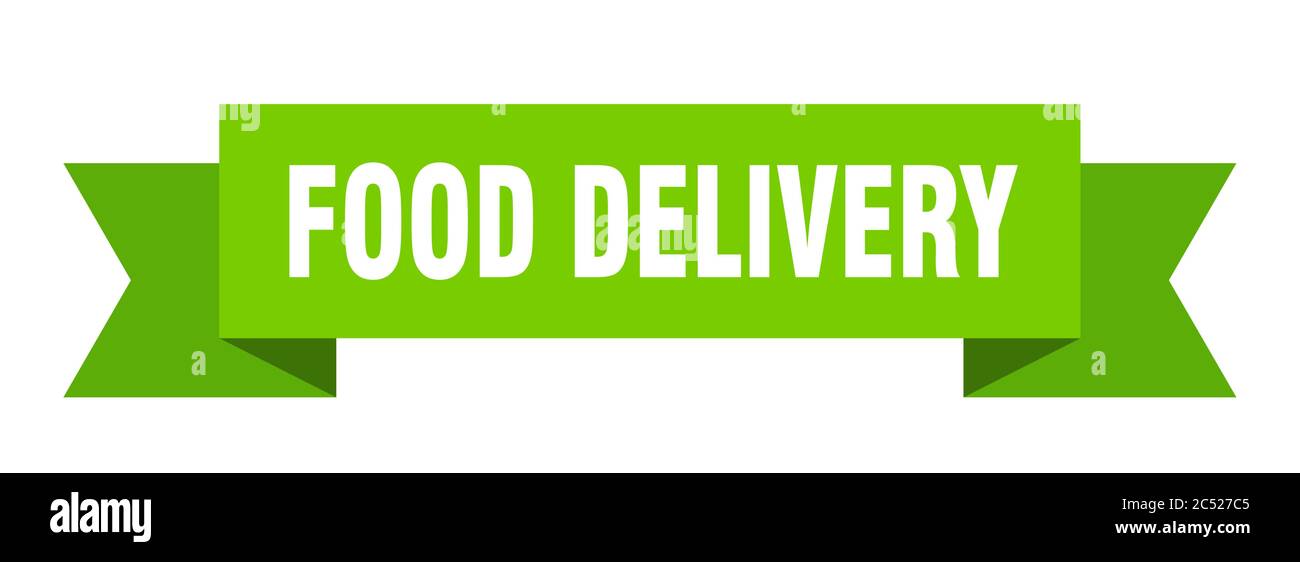 food delivery ribbon. food delivery isolated band sign. food delivery ...