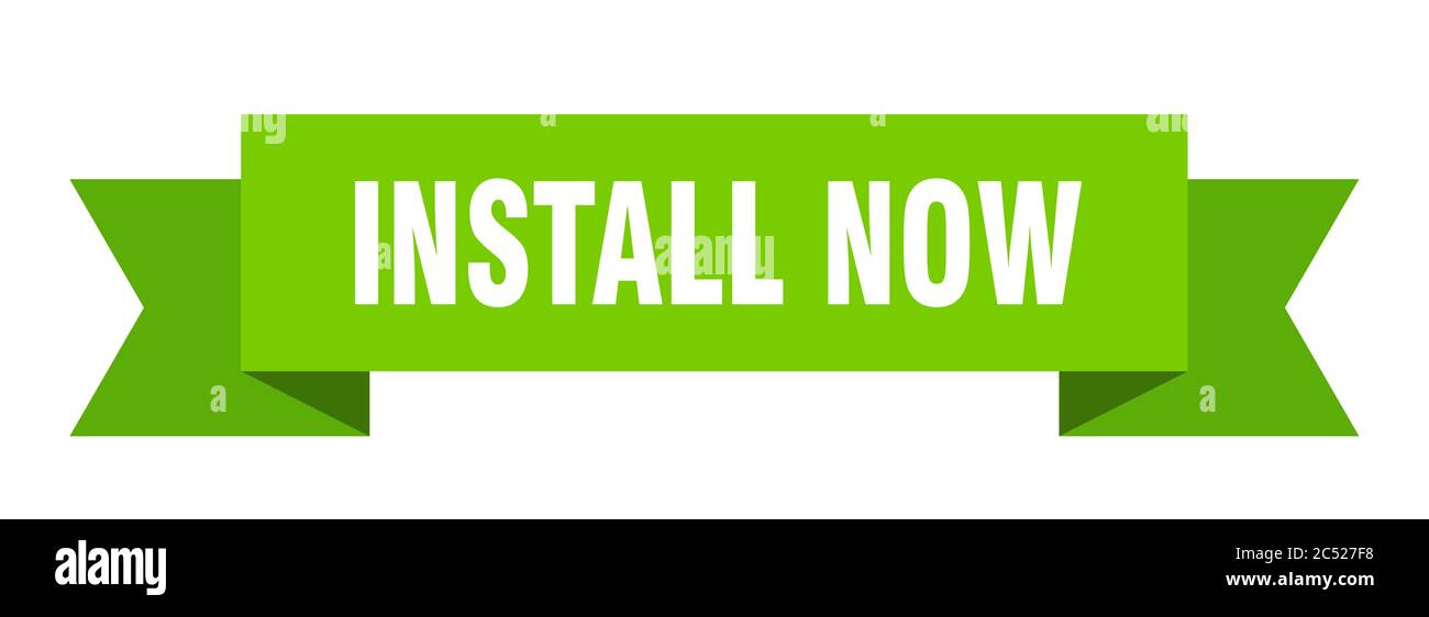 install now ribbon. install now isolated band sign. install now banner ...