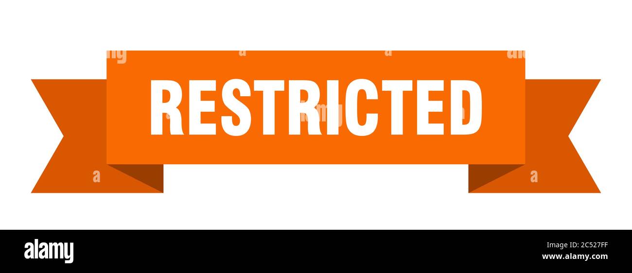 restricted ribbon. restricted isolated band sign. restricted banner ...