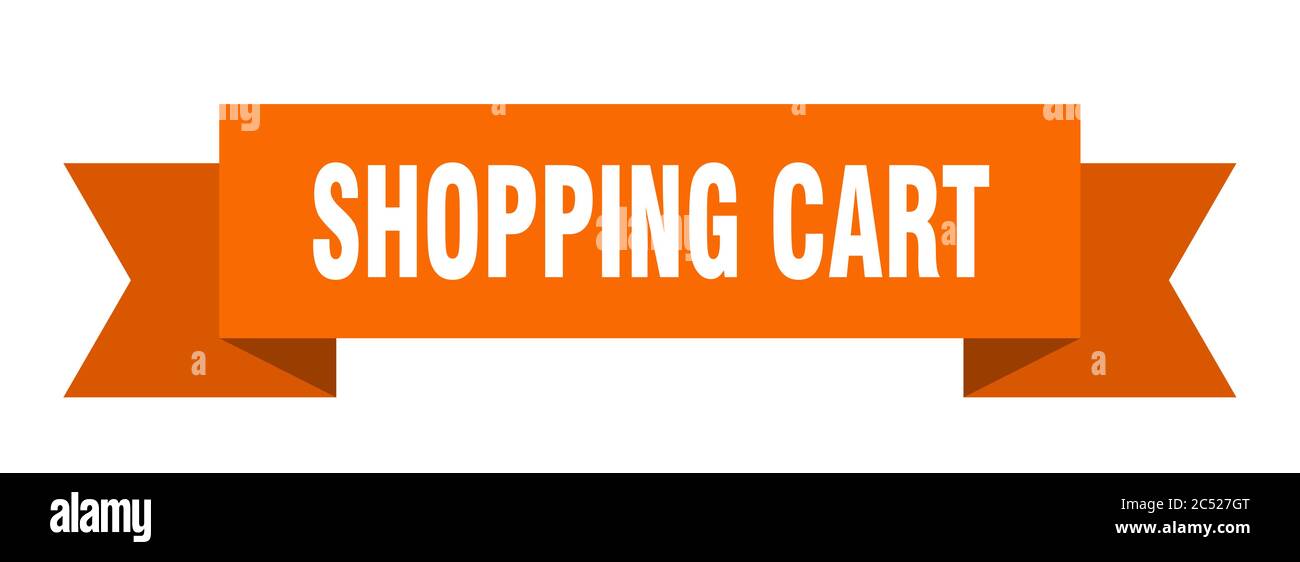 shopping cart ribbon. shopping cart isolated band sign. shopping cart ...