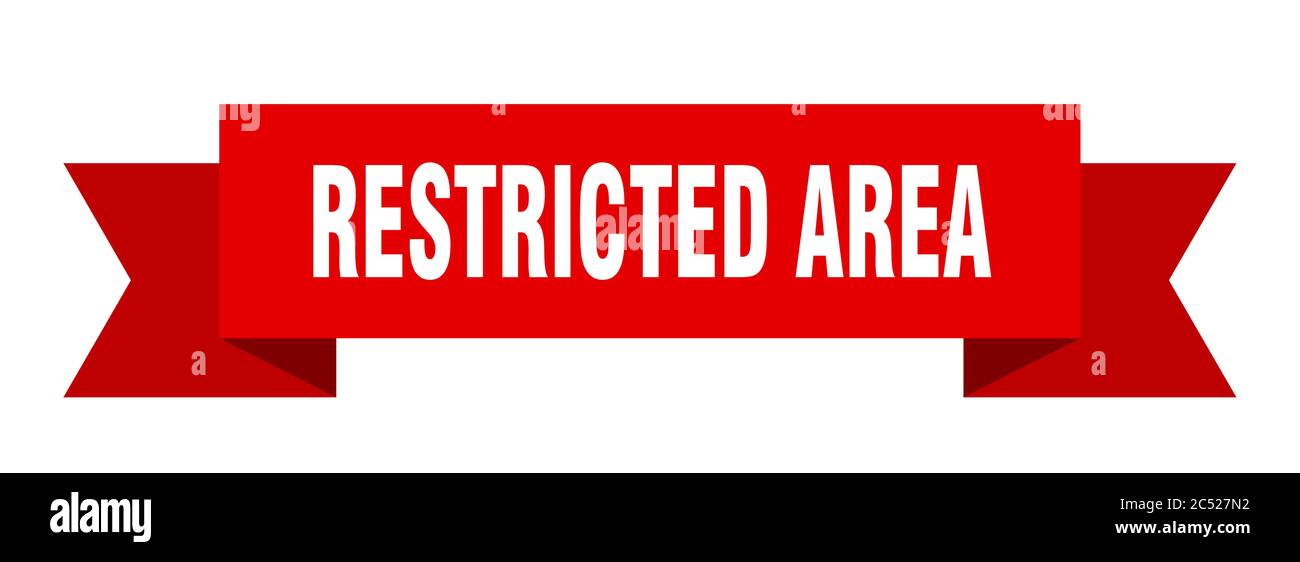 restricted area ribbon. restricted area isolated band sign. restricted ...