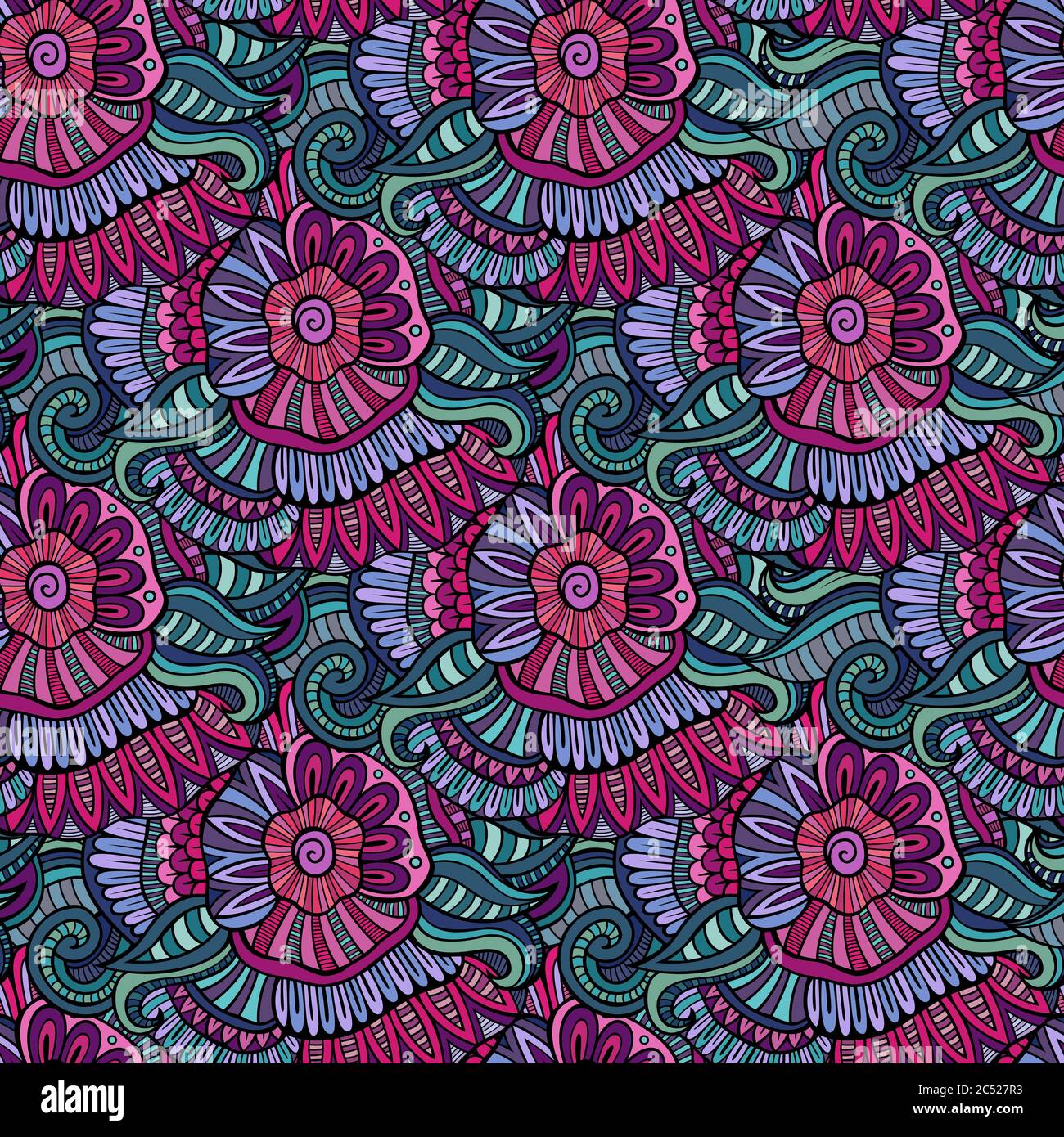 Vector seamless abstract flowers pattern Stock Vector Image & Art - Alamy