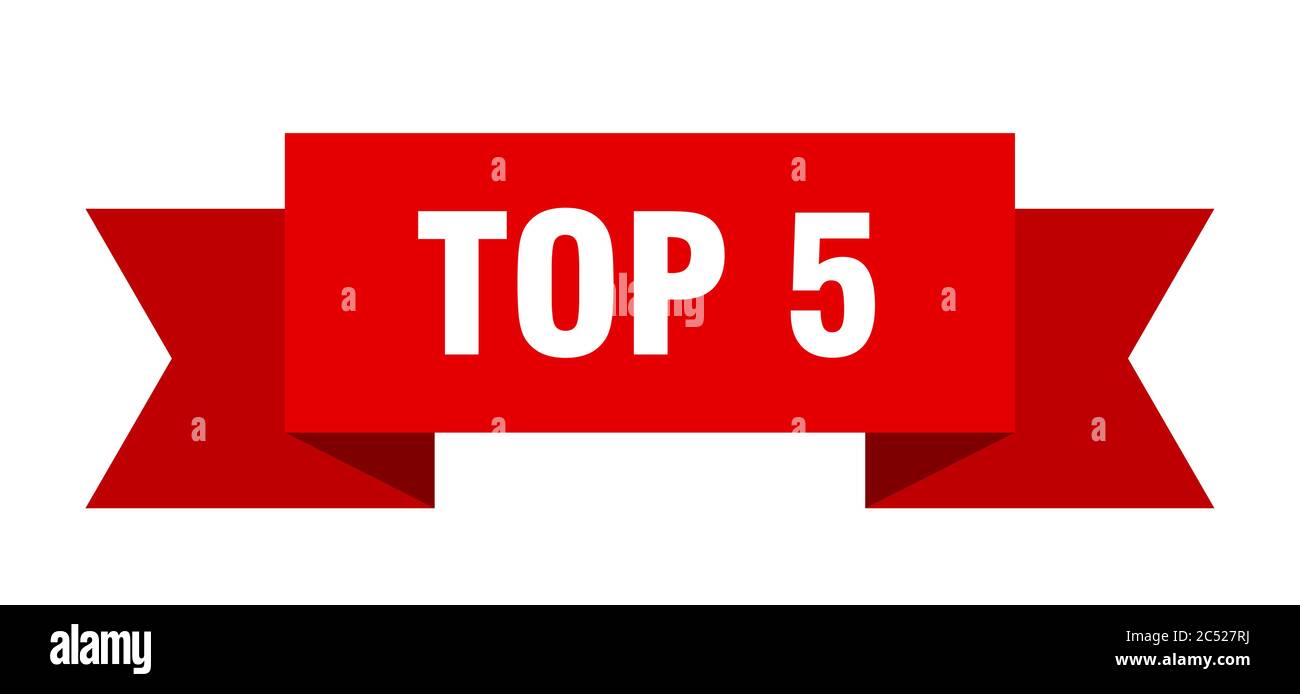 top 5 ribbon. top 5 isolated band sign. top 5 banner Stock Vector Image ...