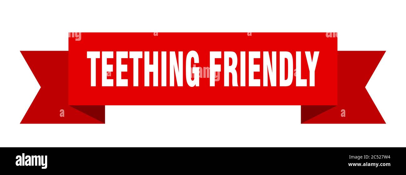 teething friendly ribbon. teething friendly isolated band sign ...
