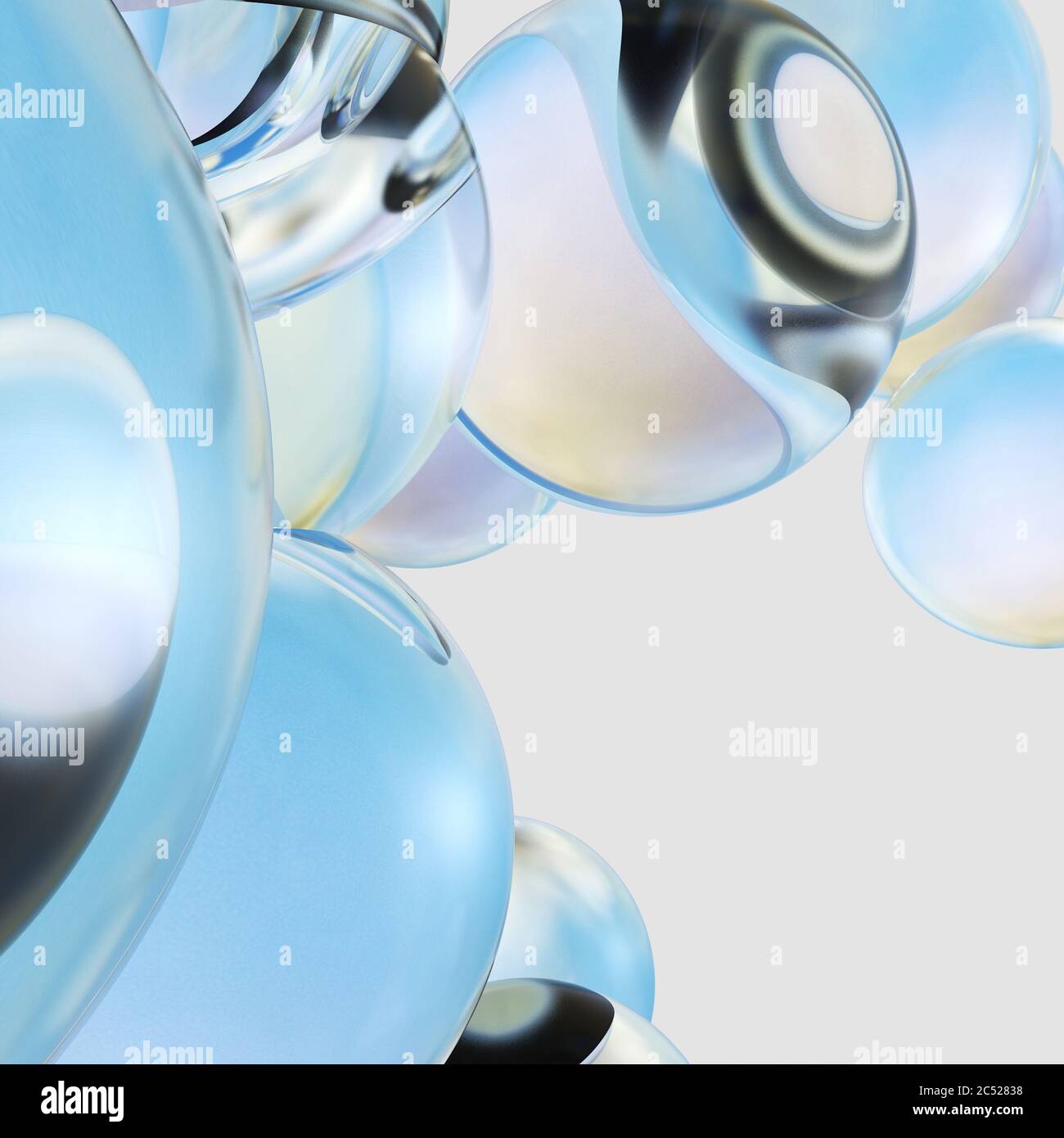 Levitating water drops. Background of beautiful water drops. 3D ...