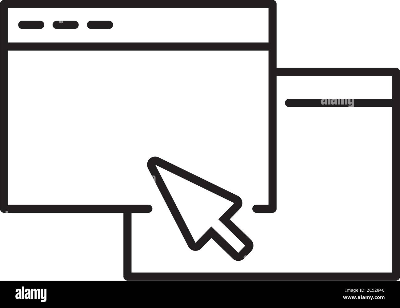 webpage template with cursor line style icon vector illustration design ...