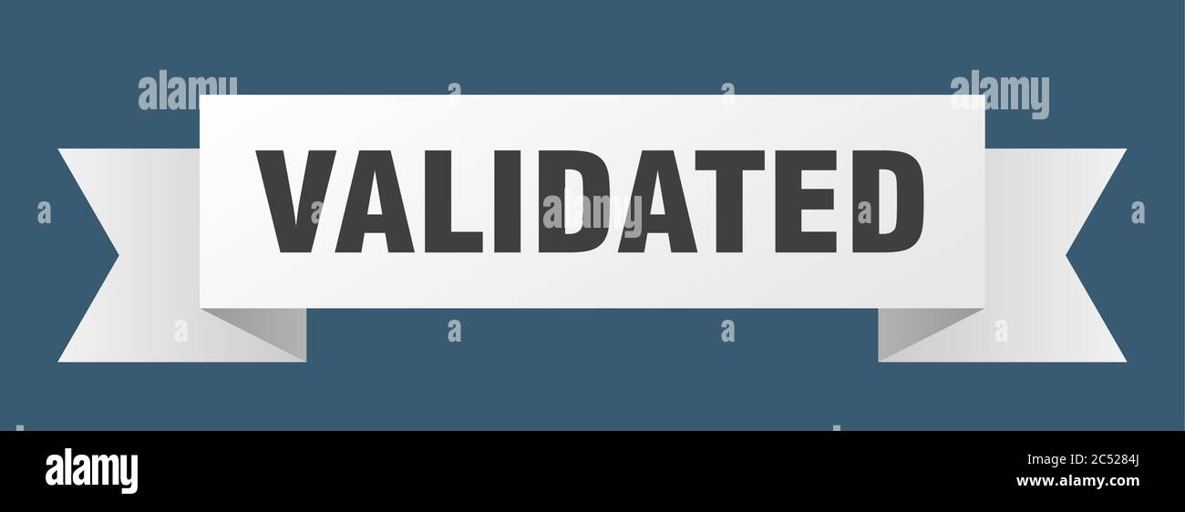 validated ribbon. validated isolated band sign. validated banner Stock ...
