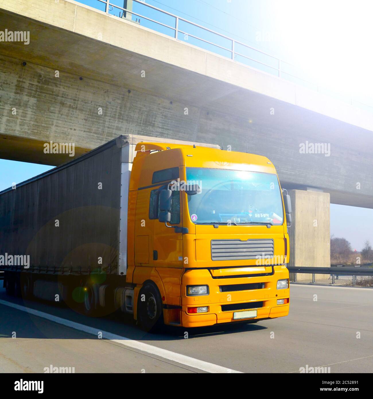 road transport of goods by truck - trade and logistics Stock Photo - Alamy