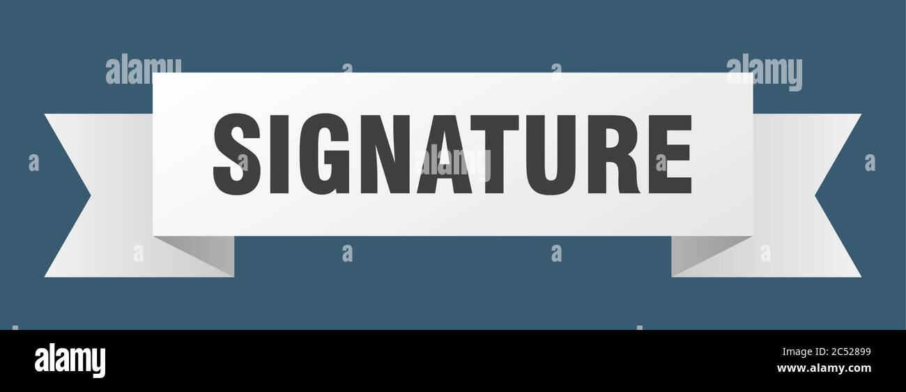 signature ribbon. signature isolated band sign. signature banner Stock ...