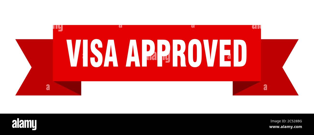 visa approved ribbon. visa approved isolated band sign. visa approved ...