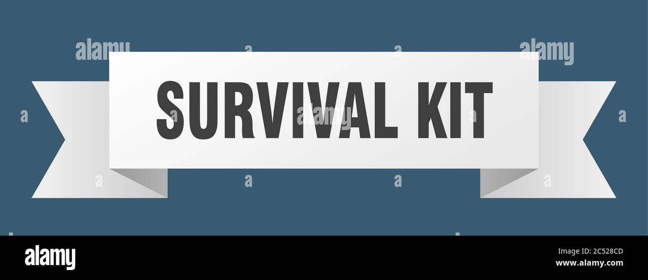 survival kit ribbon. survival kit isolated band sign. survival kit ...