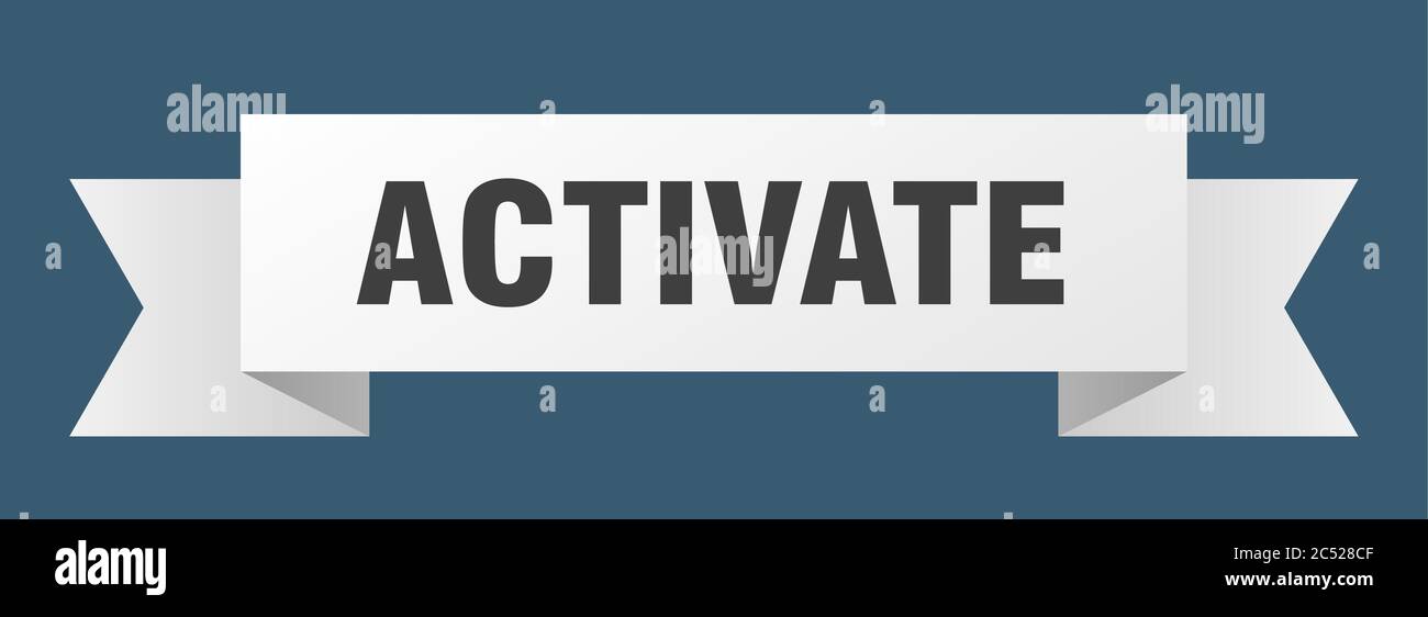 activate ribbon. activate isolated band sign. activate banner Stock ...