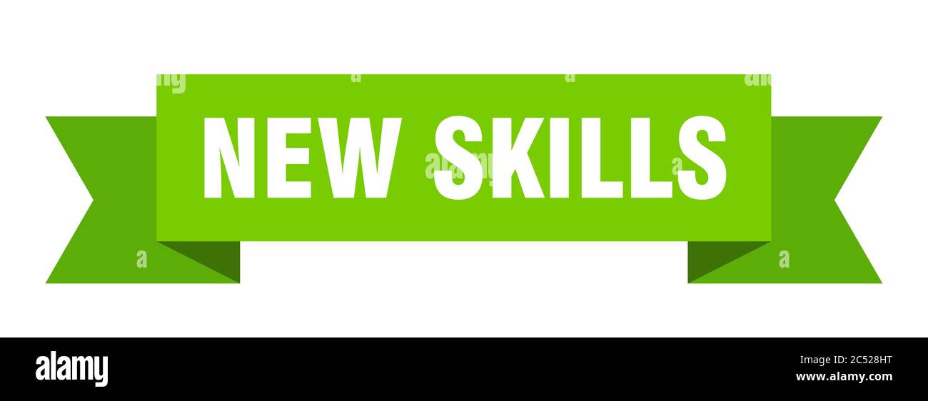 new skills ribbon. new skills isolated band sign. new skills banner ...