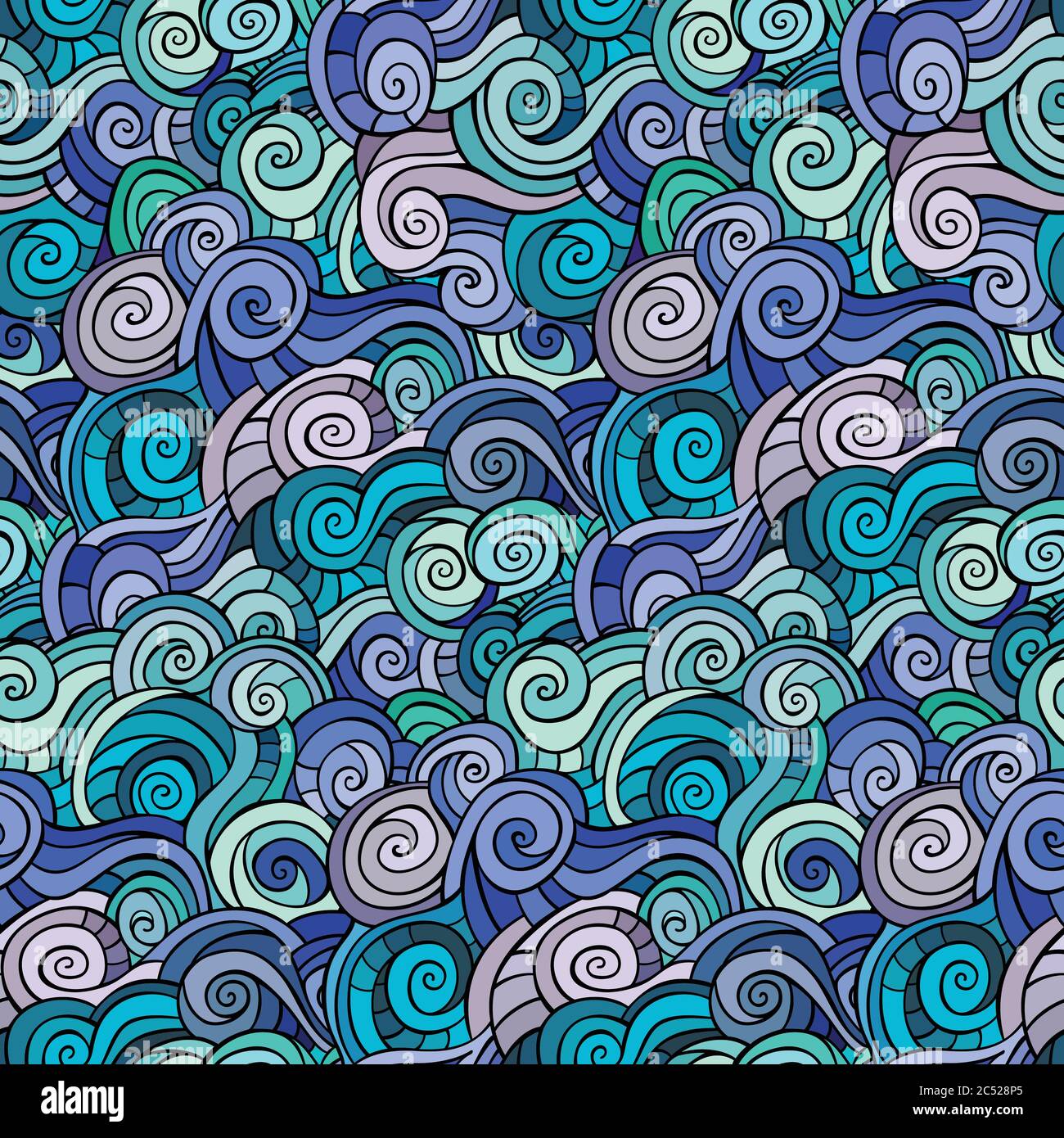 Waves and curls pattern Stock Vector Image & Art - Alamy