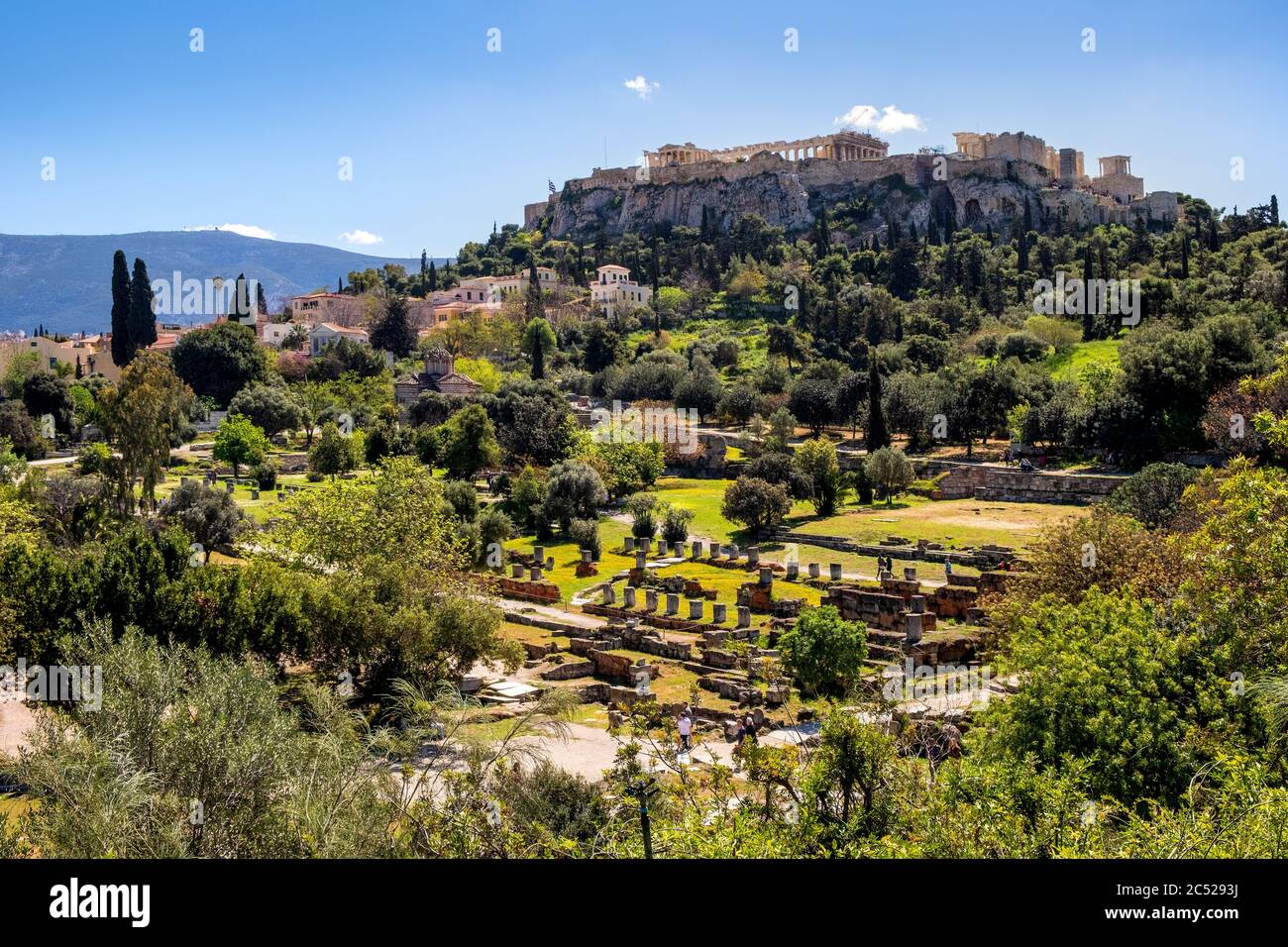 Athens, Attica / Greece - 2018/04/02: Panoramic view of ancient ...