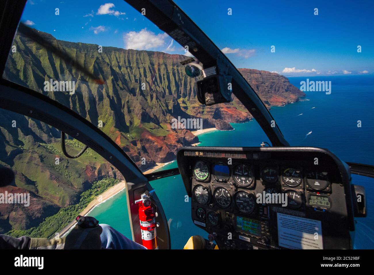 Helicopter flight in hawaii Kauai Stock Photo - Alamy