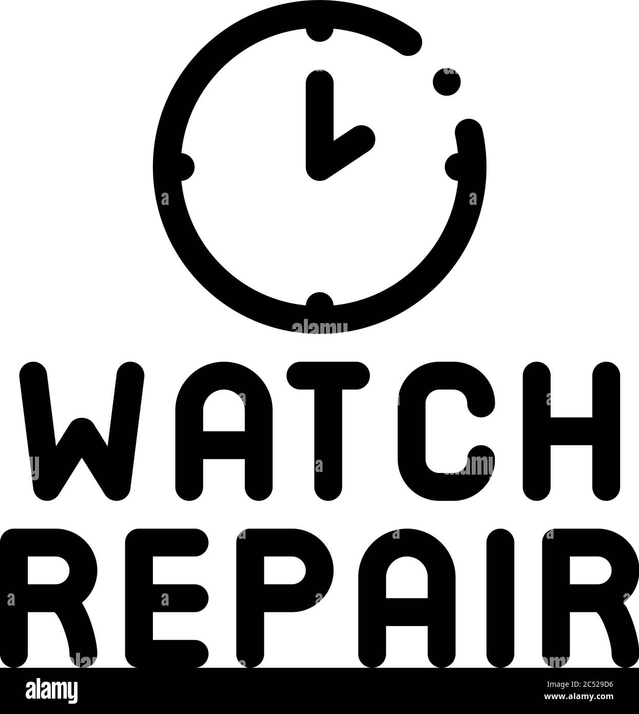 watch repair logo icon vector outline illustration Stock Vector Image ...