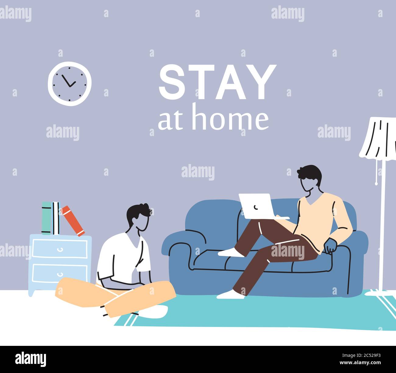 men at home doing activities vector desing illustration Stock Vector ...