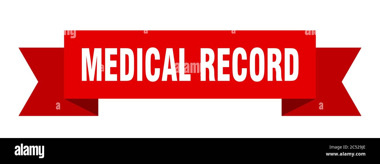 medical record ribbon. medical record isolated band sign. medical ...