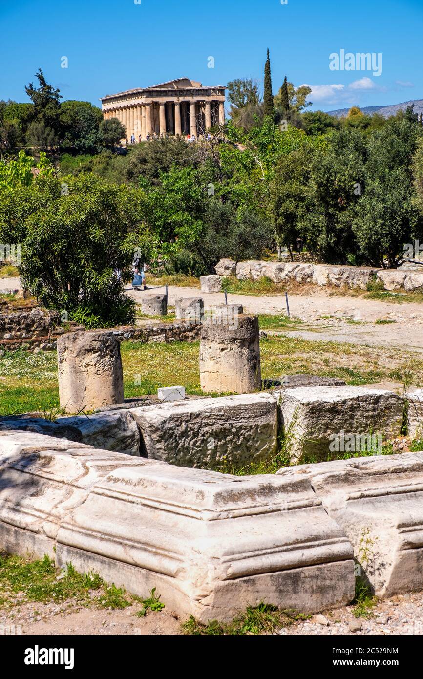 Athens, Attica / Greece - 2018/04/02: Panoramic view of ancient ...