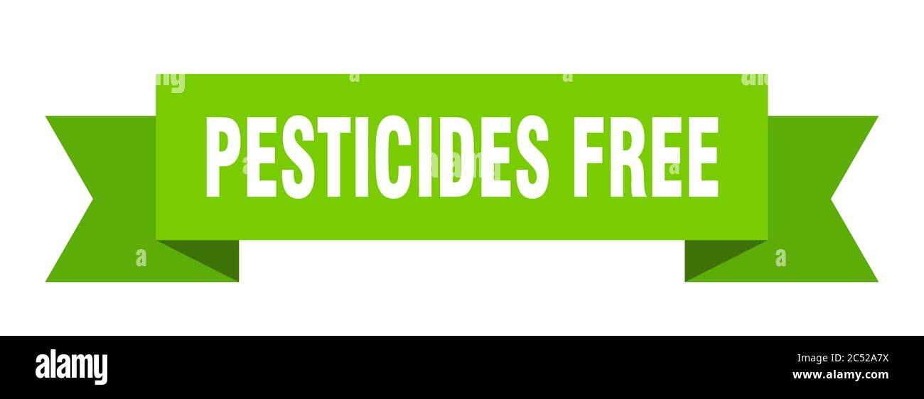 pesticides free ribbon. pesticides free isolated band sign. pesticides ...