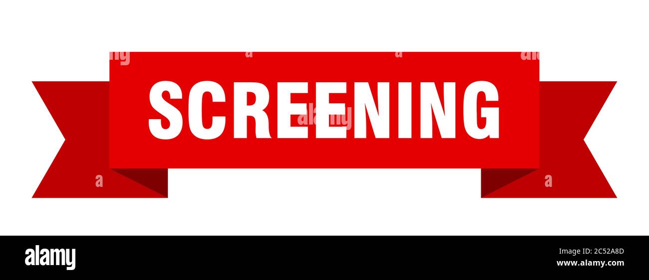 screening ribbon. screening isolated band sign. screening banner Stock ...