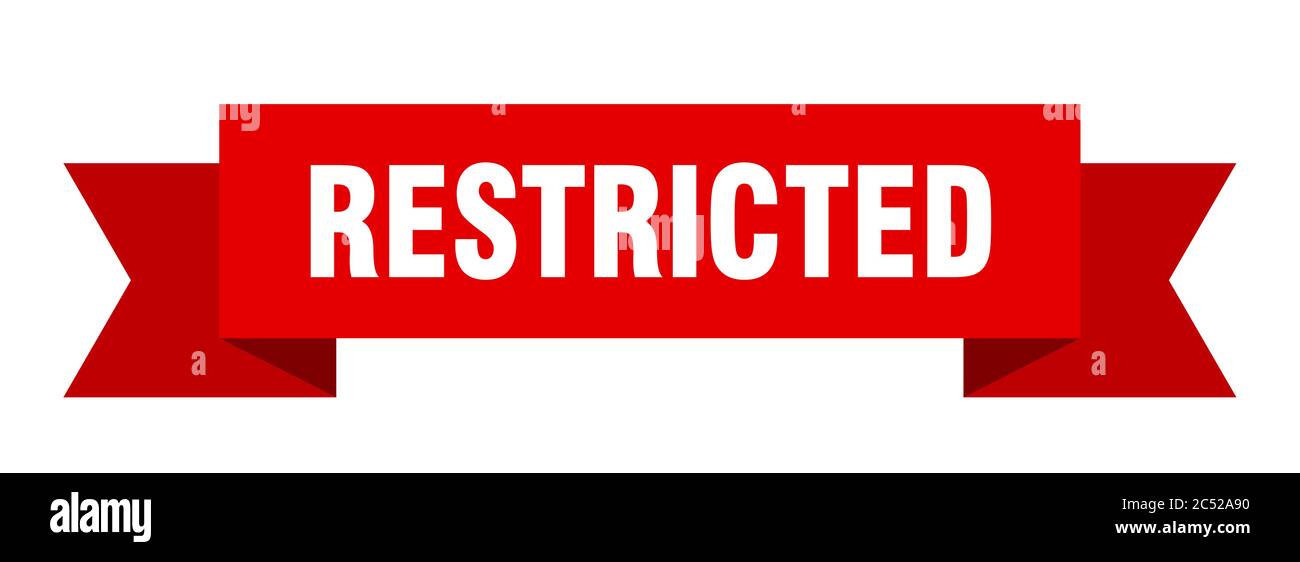 restricted ribbon. restricted isolated band sign. restricted banner ...