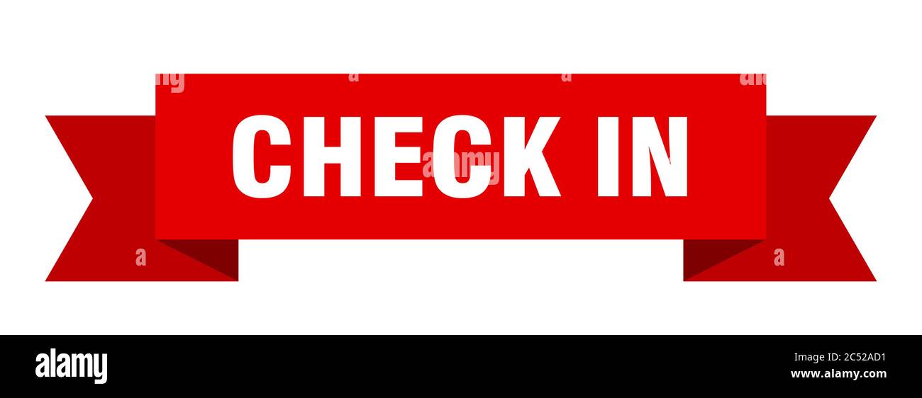 check in ribbon. check in isolated band sign. check in banner Stock ...