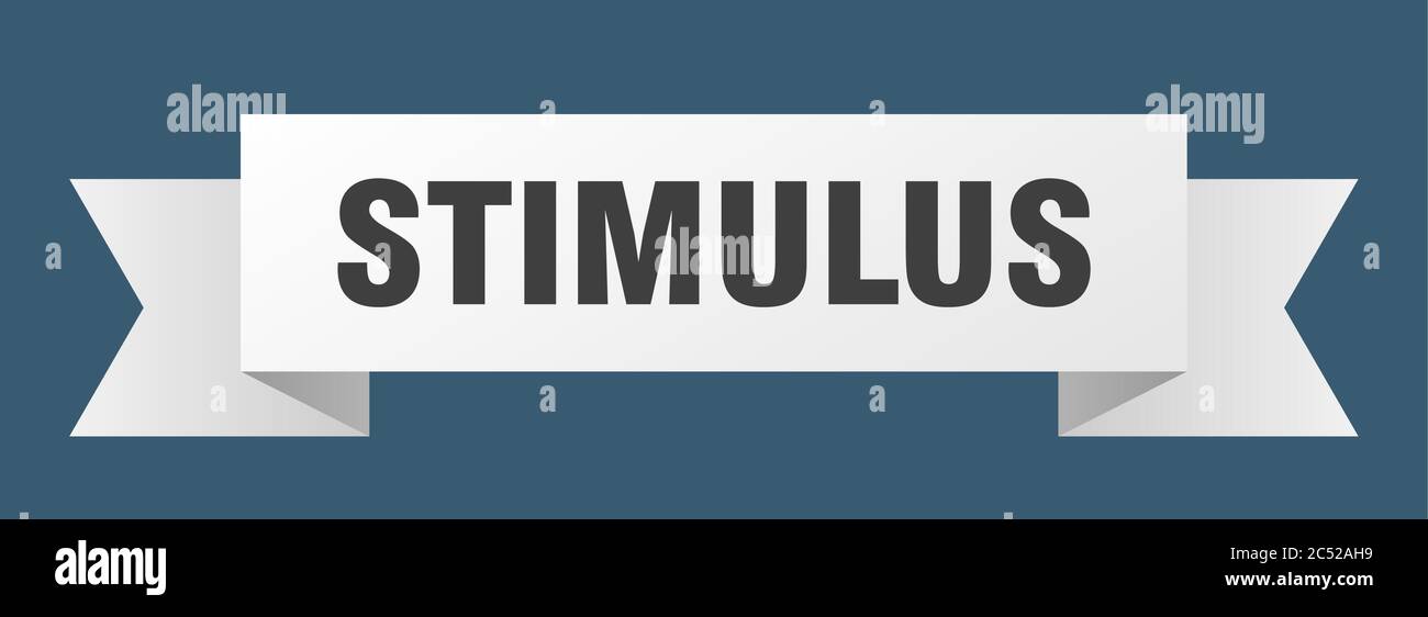 stimulus ribbon. stimulus isolated band sign. stimulus banner Stock ...