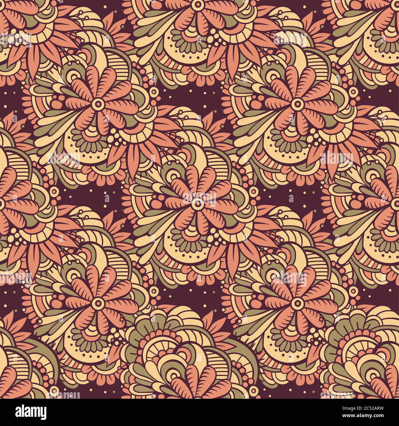 Vector seamless abstract flowers pattern Stock Vector Image & Art - Alamy