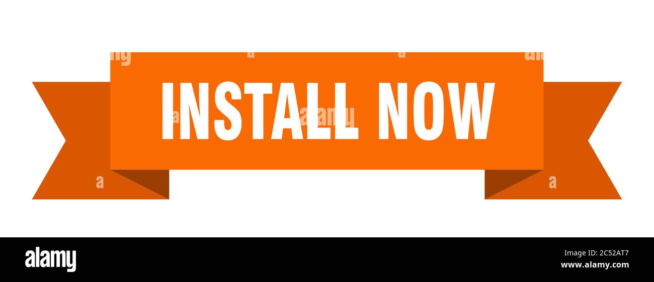 install now ribbon. install now isolated band sign. install now banner ...