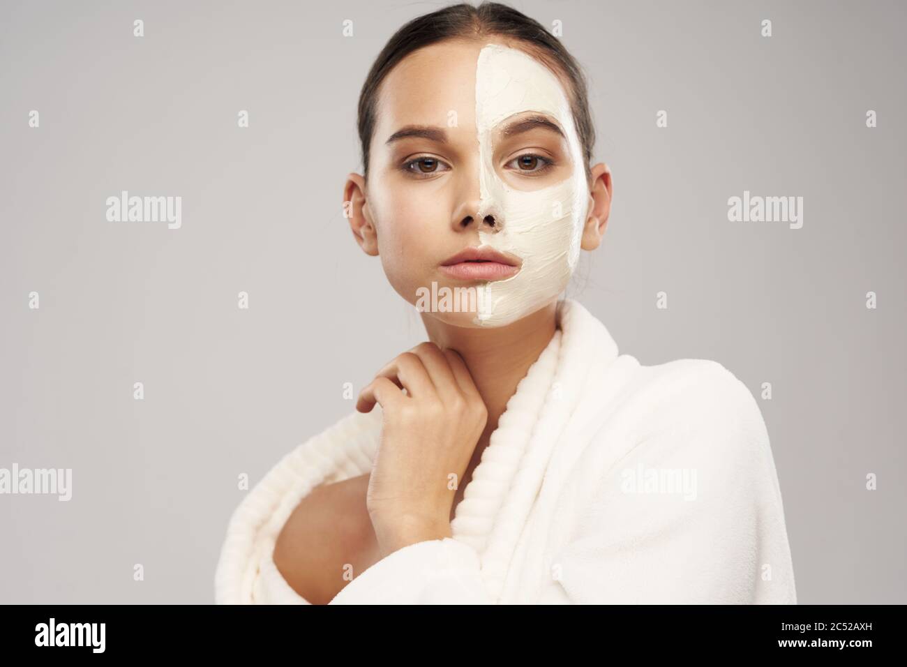 beautiful woman clean skin face emotion model Stock Photo - Alamy