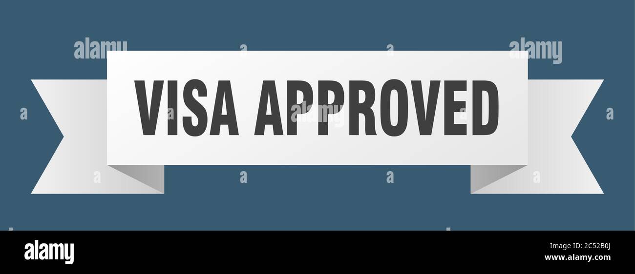 visa approved ribbon. visa approved isolated band sign. visa approved ...