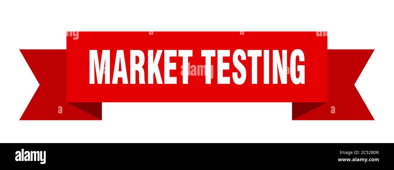 market testing ribbon. market testing isolated band sign. market ...