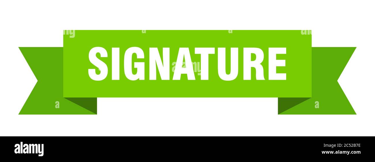 signature ribbon. signature isolated band sign. signature banner Stock ...