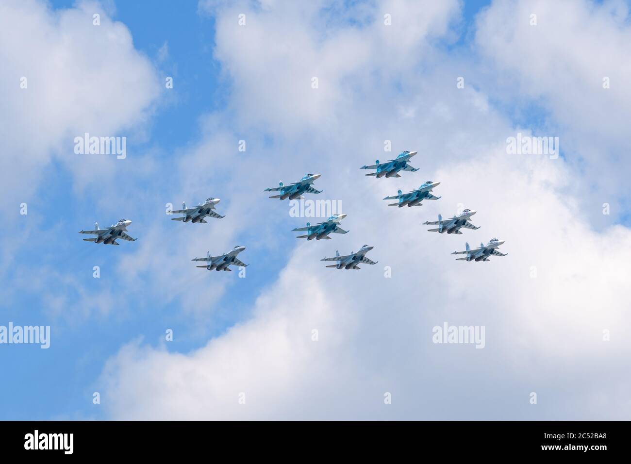 MOSCOW, RUSSIA - JUN 2020: Russian multifunctional supersonic fighter ...