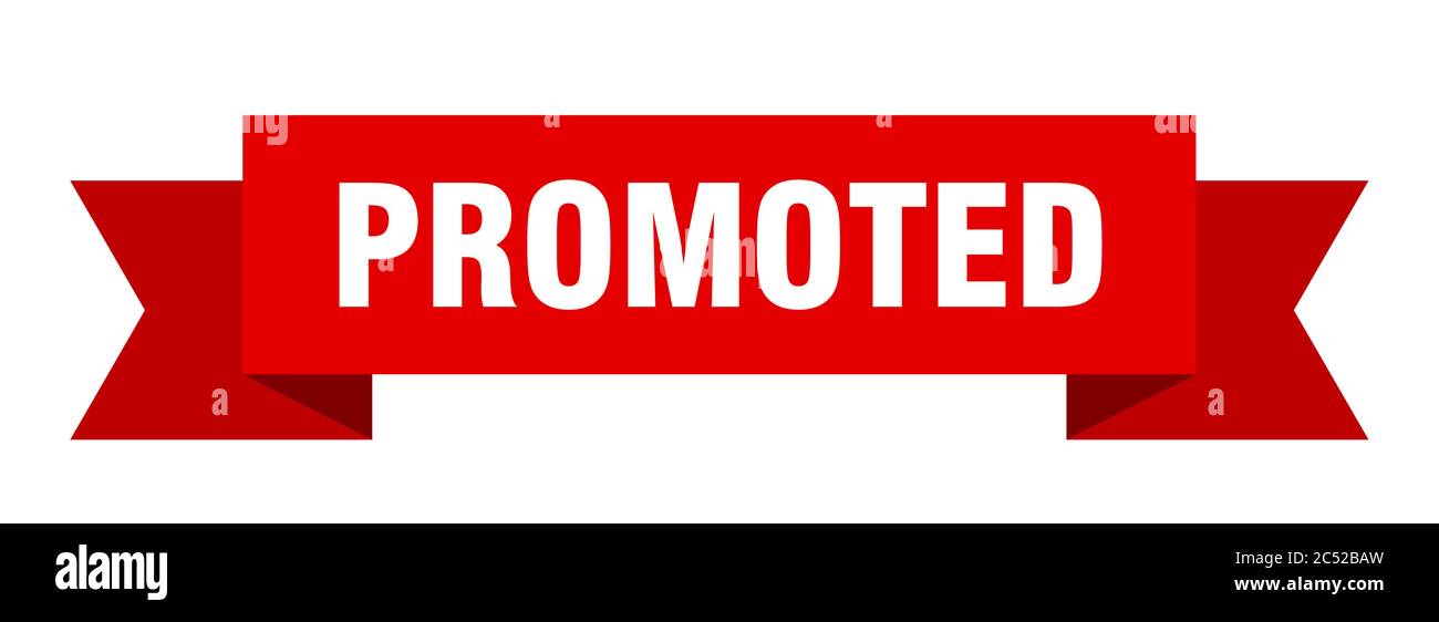 promoted ribbon. promoted isolated band sign. promoted banner Stock ...