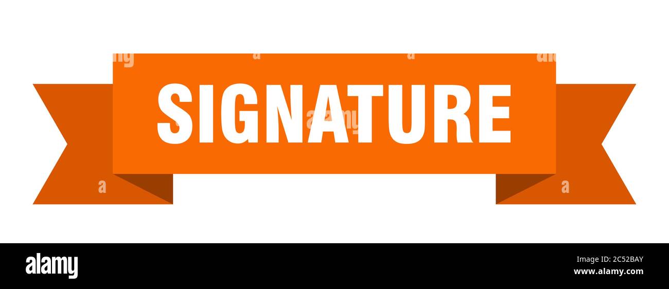 signature ribbon. signature isolated band sign. signature banner Stock ...