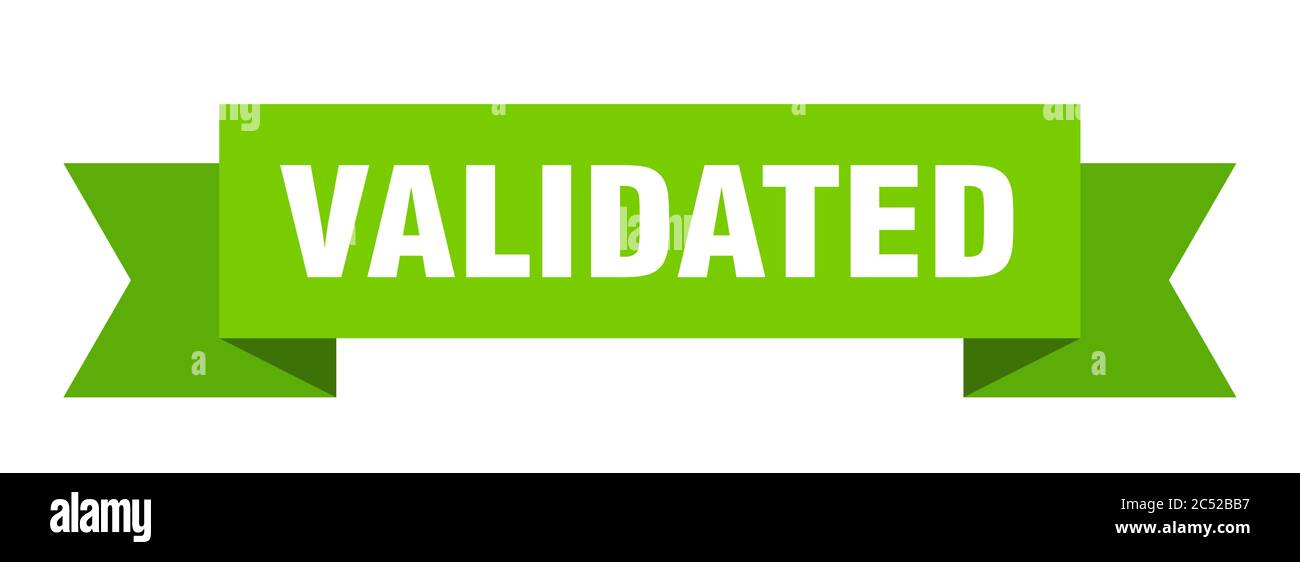 validated ribbon. validated isolated band sign. validated banner Stock ...